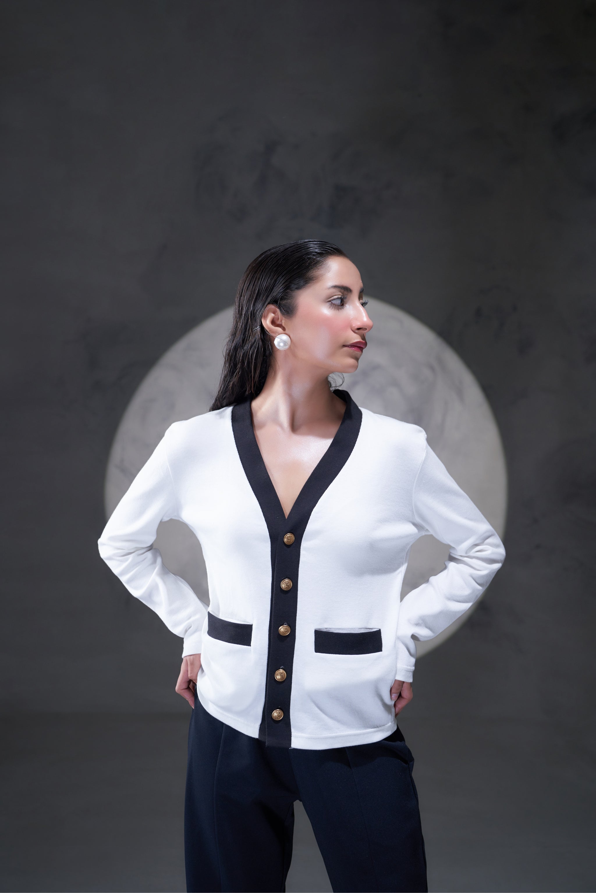 White upper with gold buttons